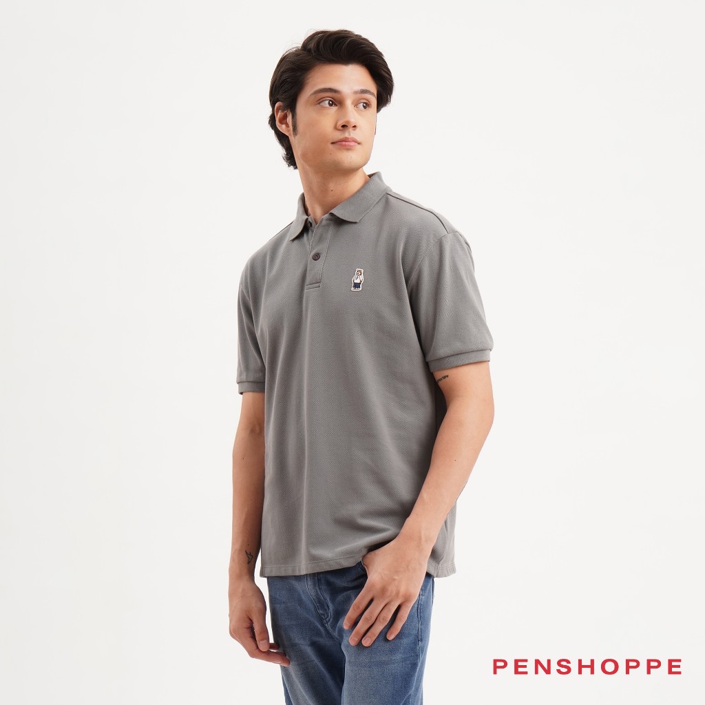 Penshoppe Relaxed Fit Polo With Crew Bear Patch Embroidery For Men ...