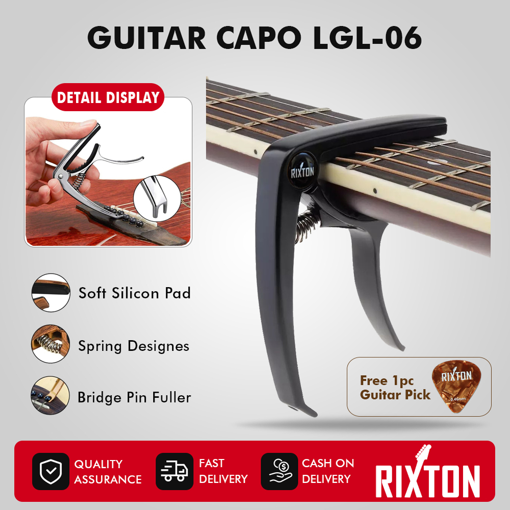 RIXTON Guitar Capo Clamp Aluminium Alloy Metal Wood Grain Quick Change ...