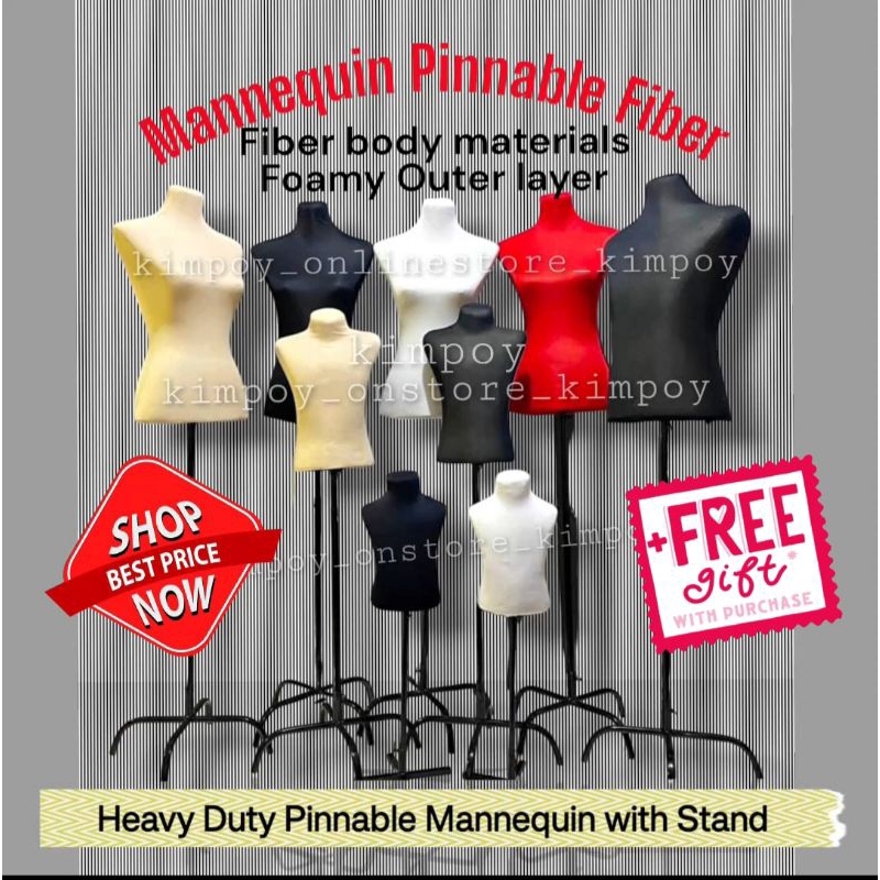 Mannequin PINNABLE FIBER with stand HEAVY DUTY| High Quality. | Shopee ...