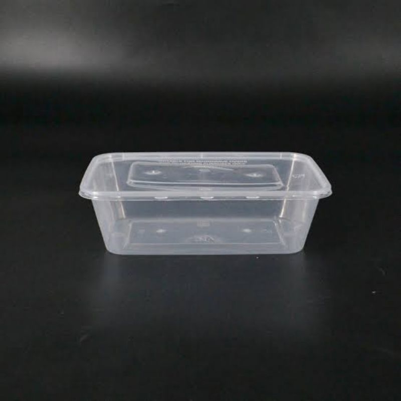 10 pcs RE 750 750ml/25oz Microwable Container Rectangular Black/Clear w ...