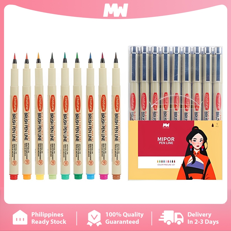 MW 5/9/14 Colors Brush Tip Micron Pen Set Colored Fineline Pens for ...