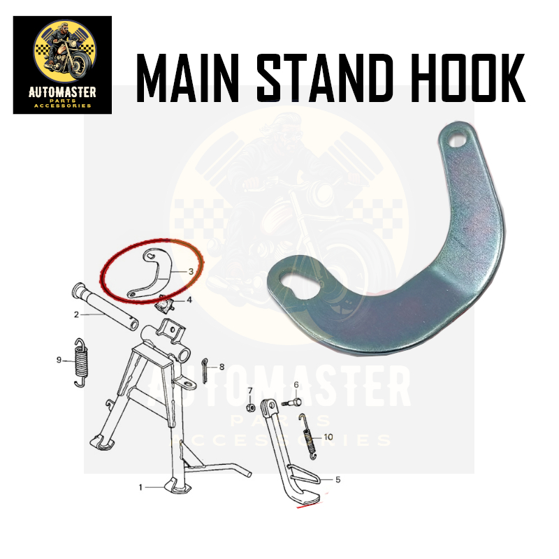 AUTOMASTER MOTORCYCLE MAIN HOOK STAND Hook Center Stand main stand ...