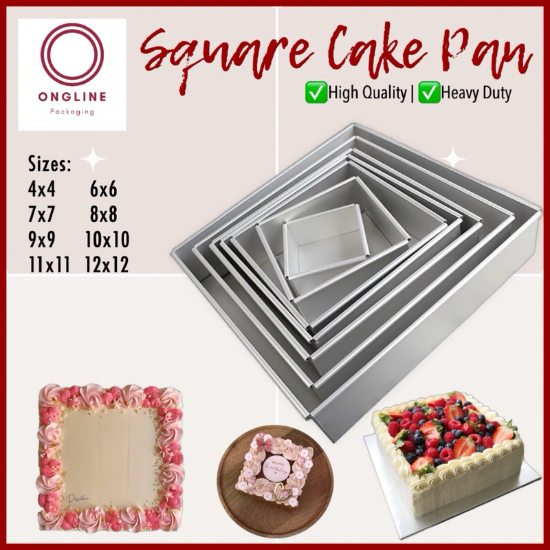 SQUARE PAN | CAKE PAN MOLDER | BROWNIE BENTO CAKE | ALUMINUM | Shopee ...