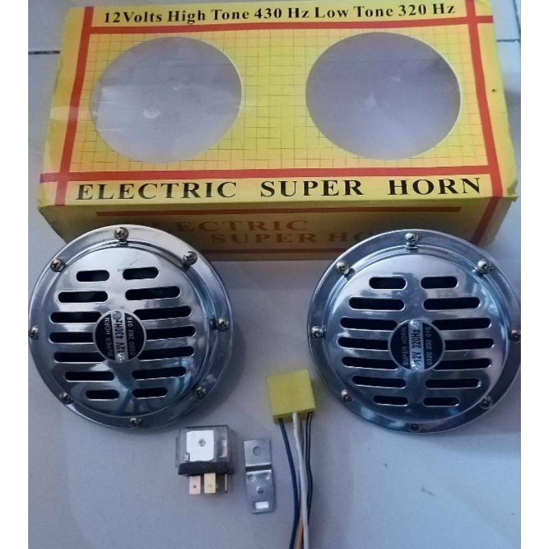 ELECTRIC SUPER HORN DUAL LOAD HORN METAL | Shopee Philippines