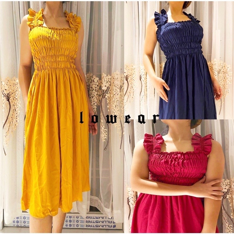 Challis Plain RICA Dress Ruffles | Shopee Philippines