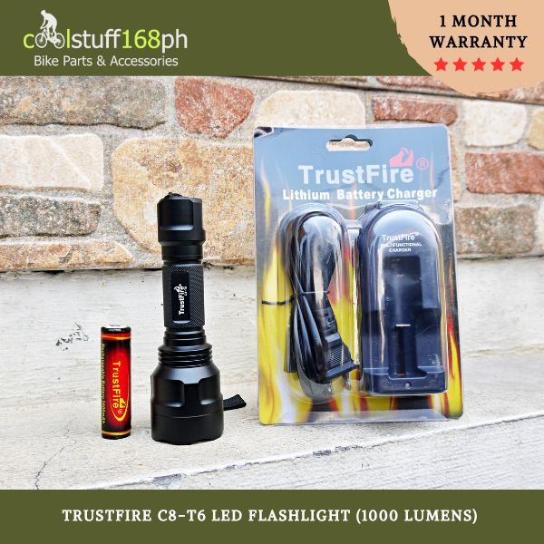 TRUSTFIRE C8-T6 Led Flashlight (1000 Lumens) with Rechargeable Battery ...
