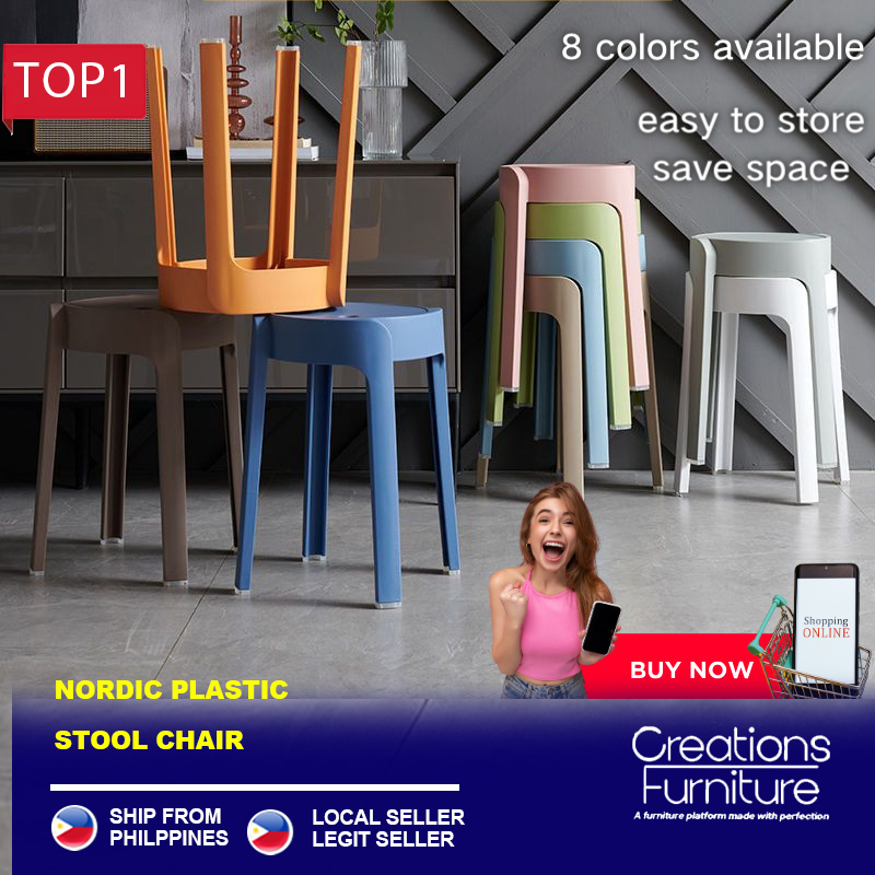 INFORMA Nordic Modern Plastic Chair Home Dining Stools Living Room ...