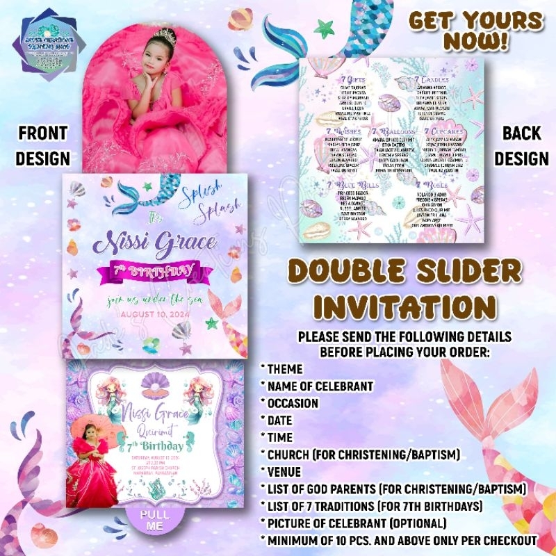 Pull Me / Double Slider Invitation (FOR ANY OCCASION) | Shopee Philippines