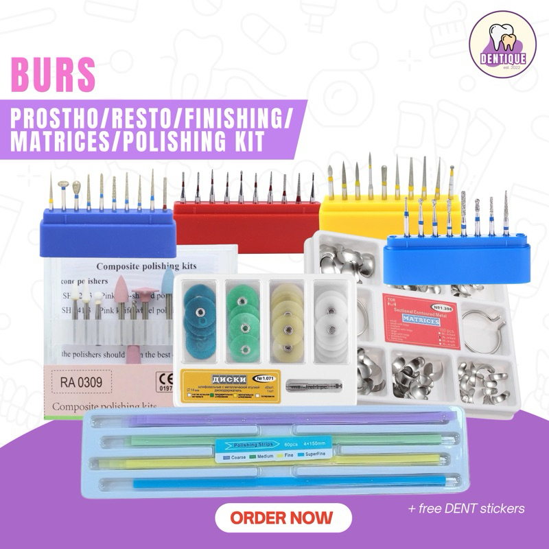 PROSTHO BURS,FINISHING BURS, RESTO BURS, PEDO BURS, POLISHING KIT ...
