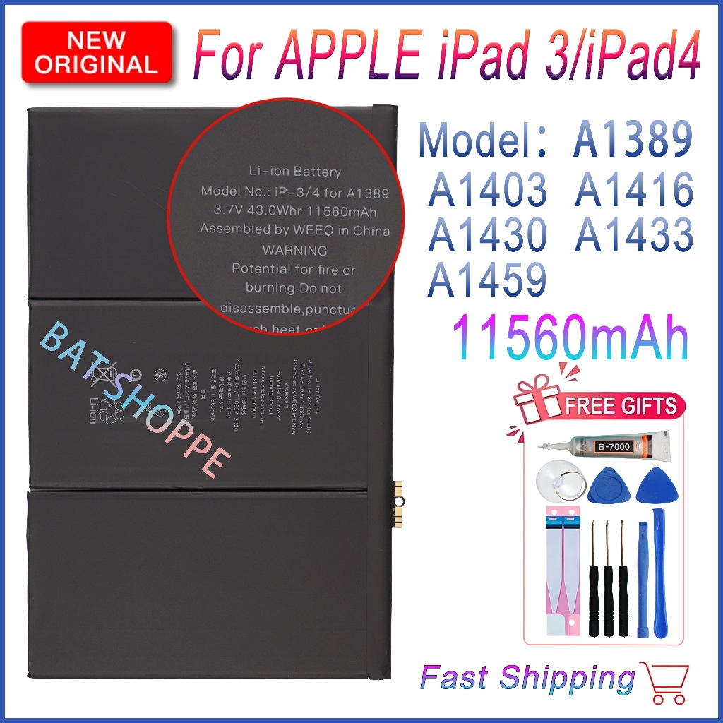 100% Genuine A1389 A1403 A1416 A1430 A1433 A1458 Tablet Battery For iPad 3/iPad4 +Free Tools ...