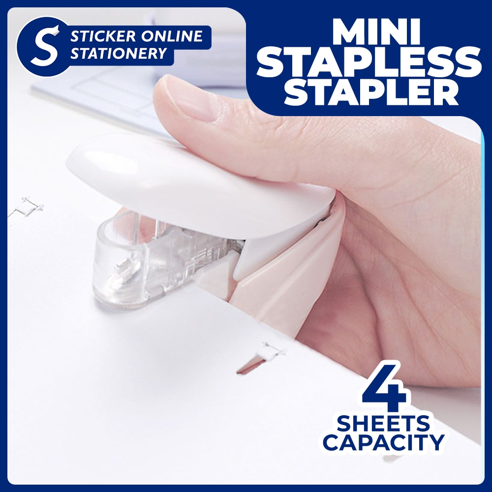KW-triO Stapleless Stapler 4 Sheets No Staples Needed Compact Portable ...