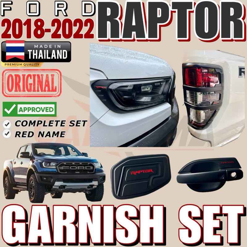 FORD RAPTOR 2018-2022 ORIGINAL GARNISH COMBO SET MATTE BLACK THAILAND ...