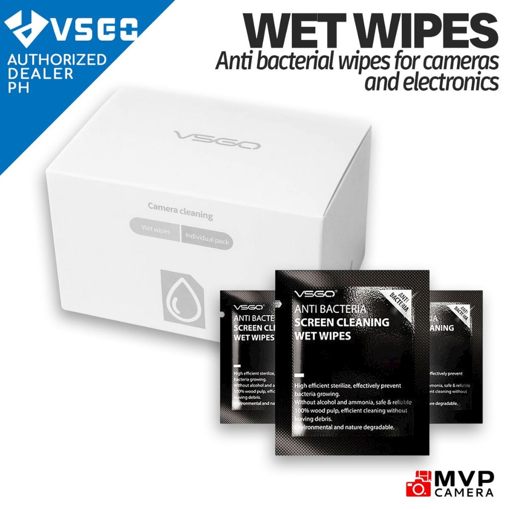 VSGO Anti-Bacterial Wet Wipes for Camera Cleaning V-T01E VT01E MVP ...