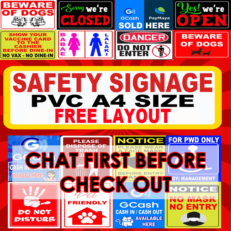 FREE LAYOUT SIGNAGE store sign label (PVC,SINTRA,STICKER) WATERPROOF A4 ...