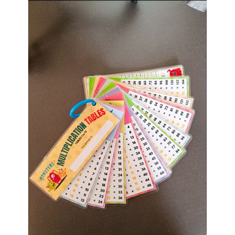 Laminated Multiplication Table Flashcards | Shopee Philippines
