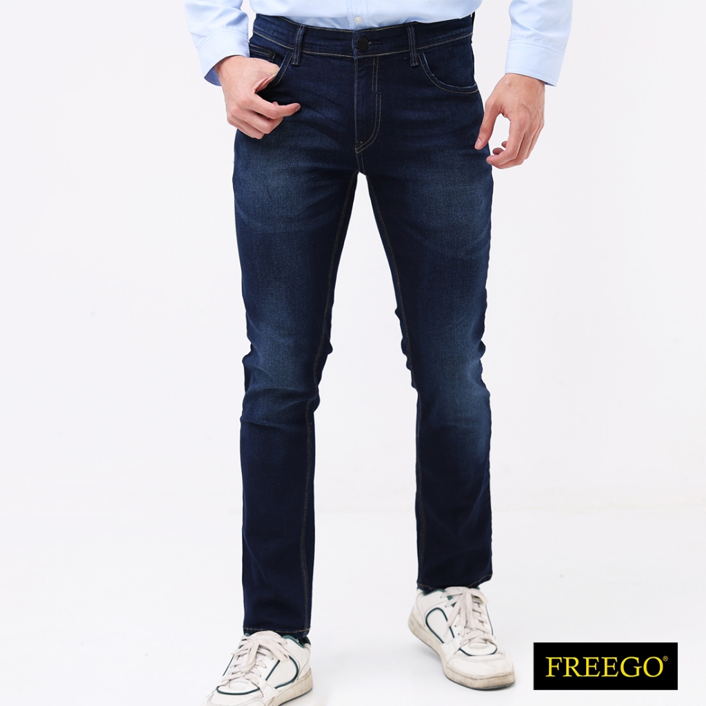 Freego Mens Denim Long Pants Slim Tapered Fit Stretch GBB23-0021 ...