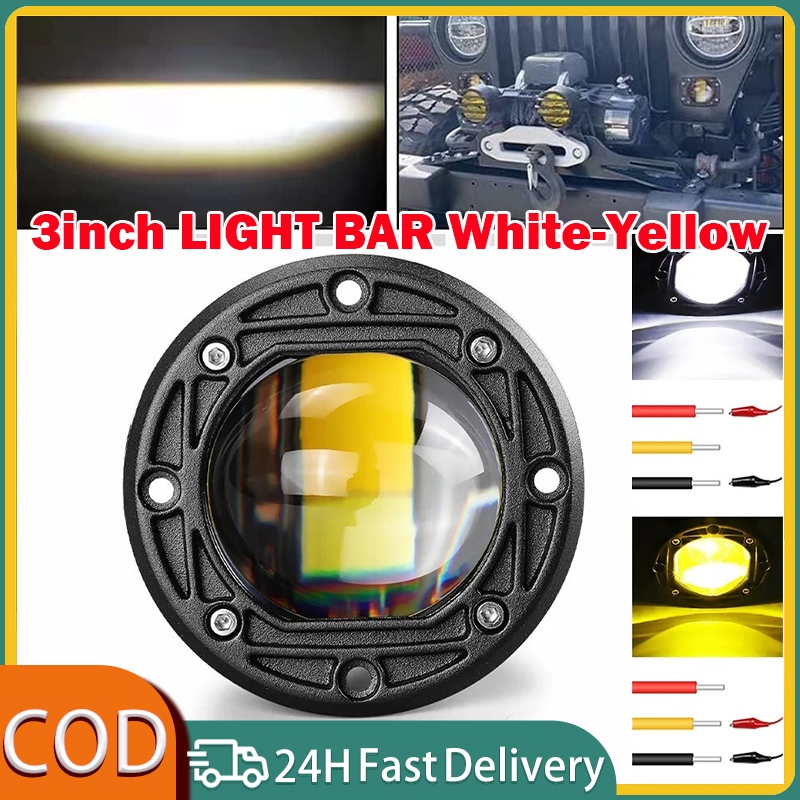 30W Yellow White Colour 12V LED Round Spotlight 3inch Front Bar Fog ...