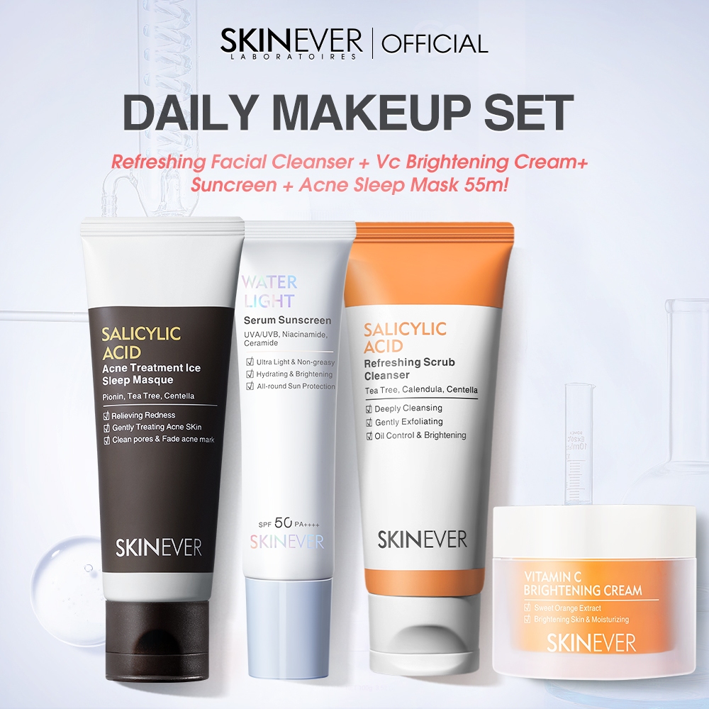 SKINEVER Salicylic Acid Refreshing Scrub Cleanser Whitening Sunscreen ...