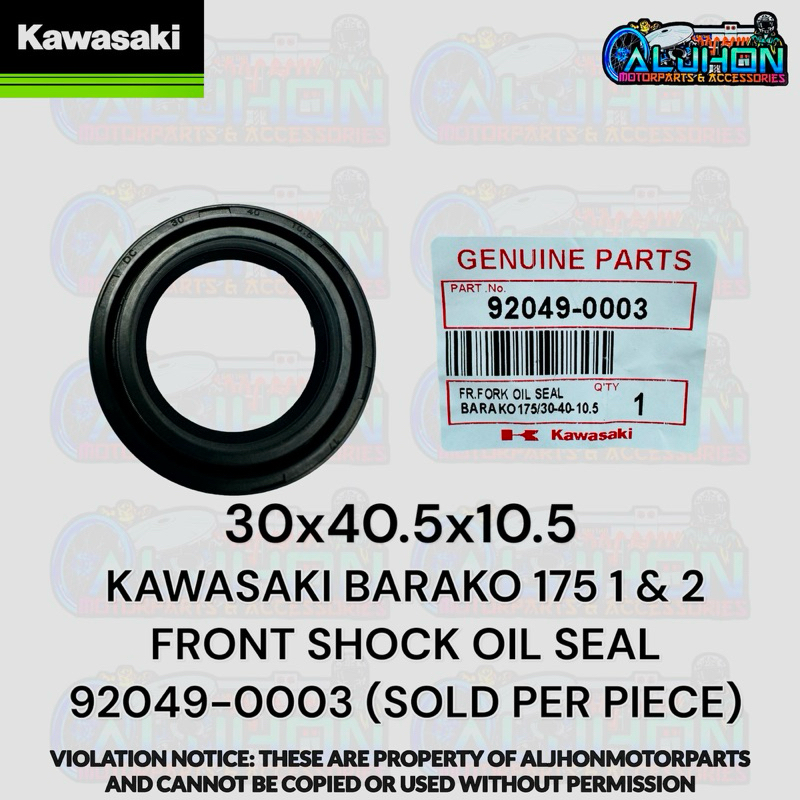 Kawasaki Barako 175 1 or BARAKO 2 Front Shock Oil Seal 92049-0003 (30 ...