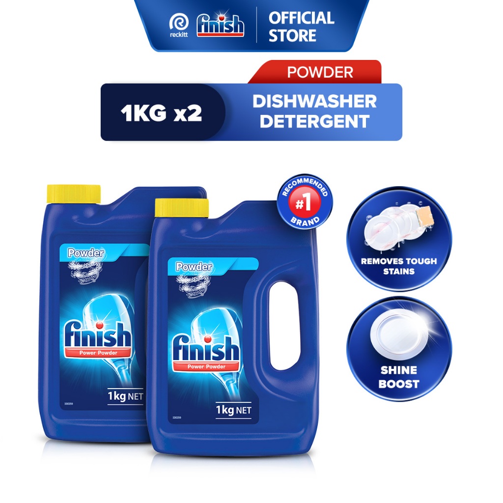 Finish Dishwasher Detergent Power Powder 1kg (Set of 2) | Shopee ...
