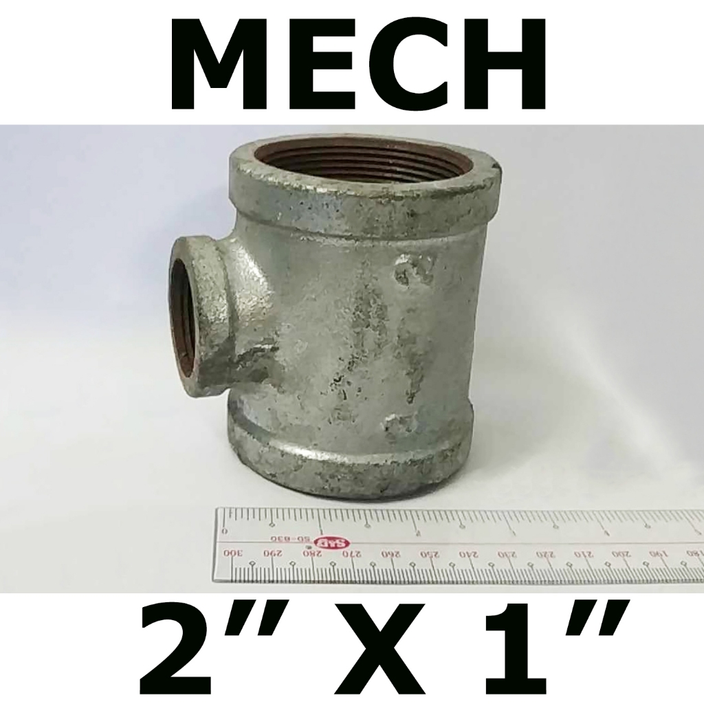 MECH GI TEE REDUCER 2" X 1" SCH40 STANDARD GALVANIZED IRON