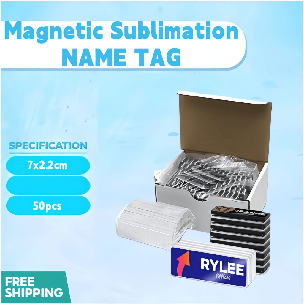 50pcs Blanks Magnetic Sublimation Metal Name Badge 7x2.2cm (Blanks Only ...