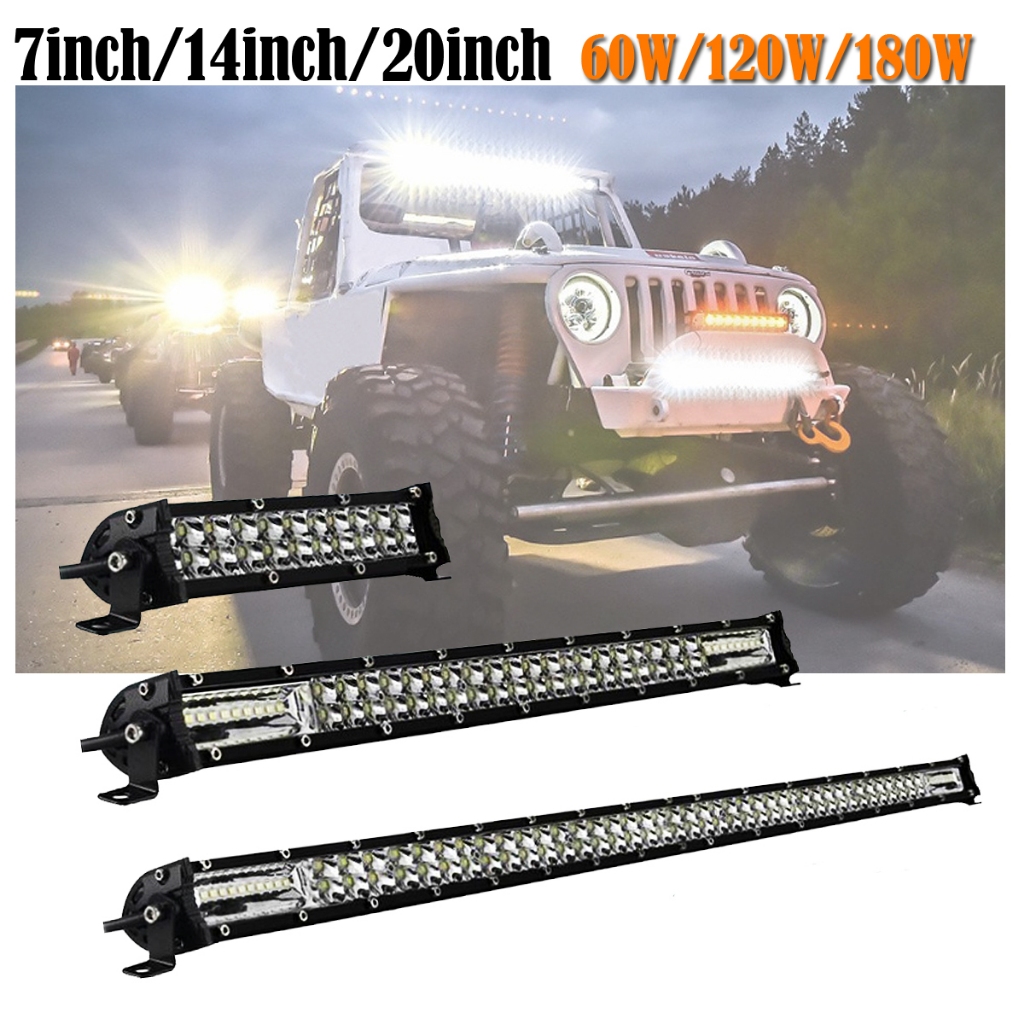 7/14/20 inch Car Work Light 12V 24V Universal LED Light Bar Working ...