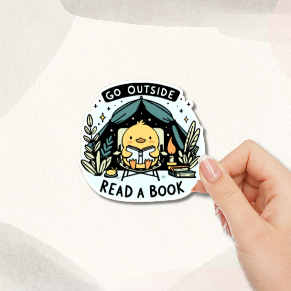 GO OUTSIDE READ A BOOK | Trendy Duck Reading Bookish Laminated ...