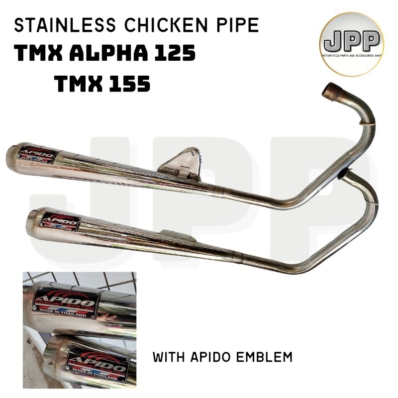 Stainless Chicken Pipe for TMX 125 Alpha and TMX 155 with APIDO Emblem ...