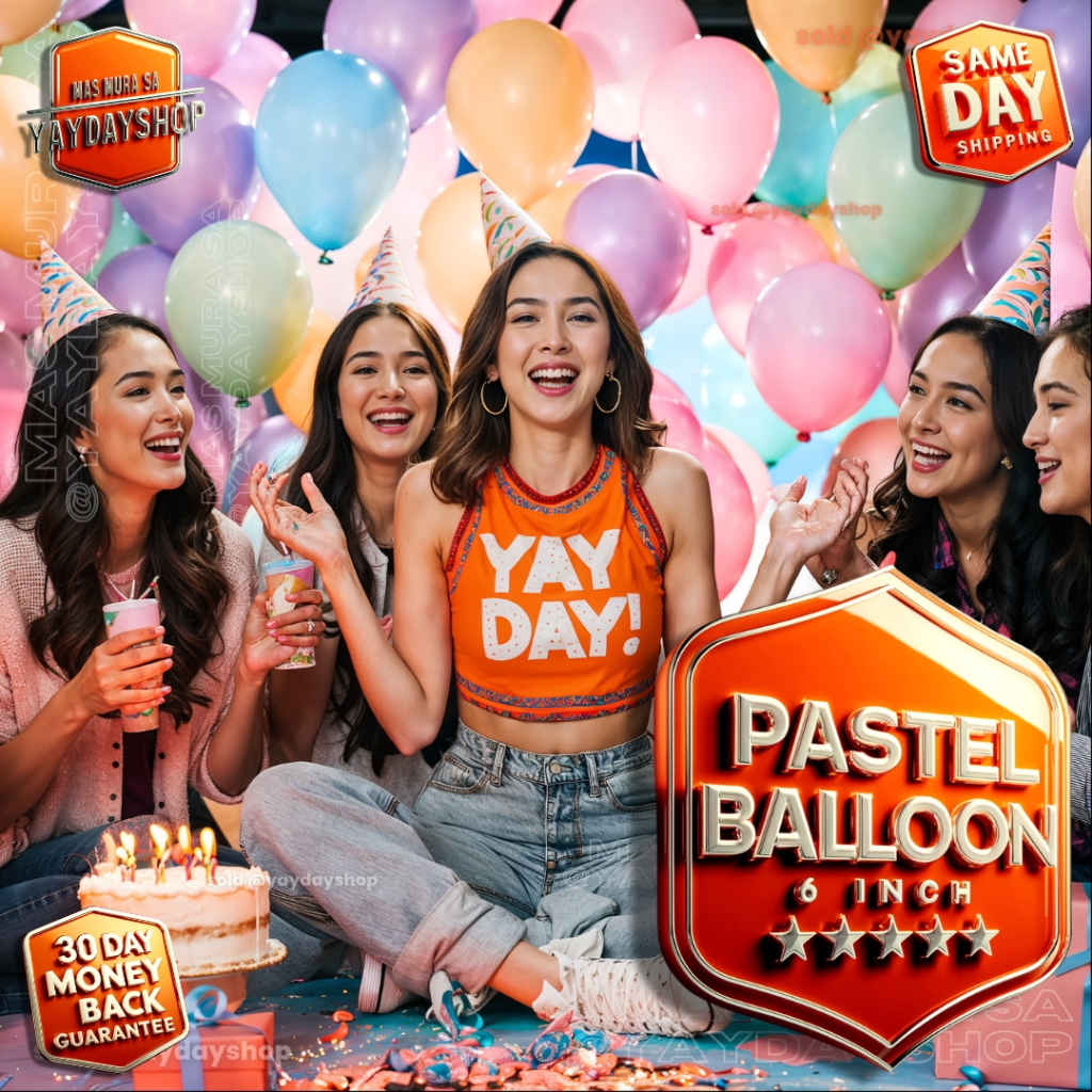 6in 10pc Pastel Balloons birthday decoration set baloons birthday party needs ballon partyneeds ...