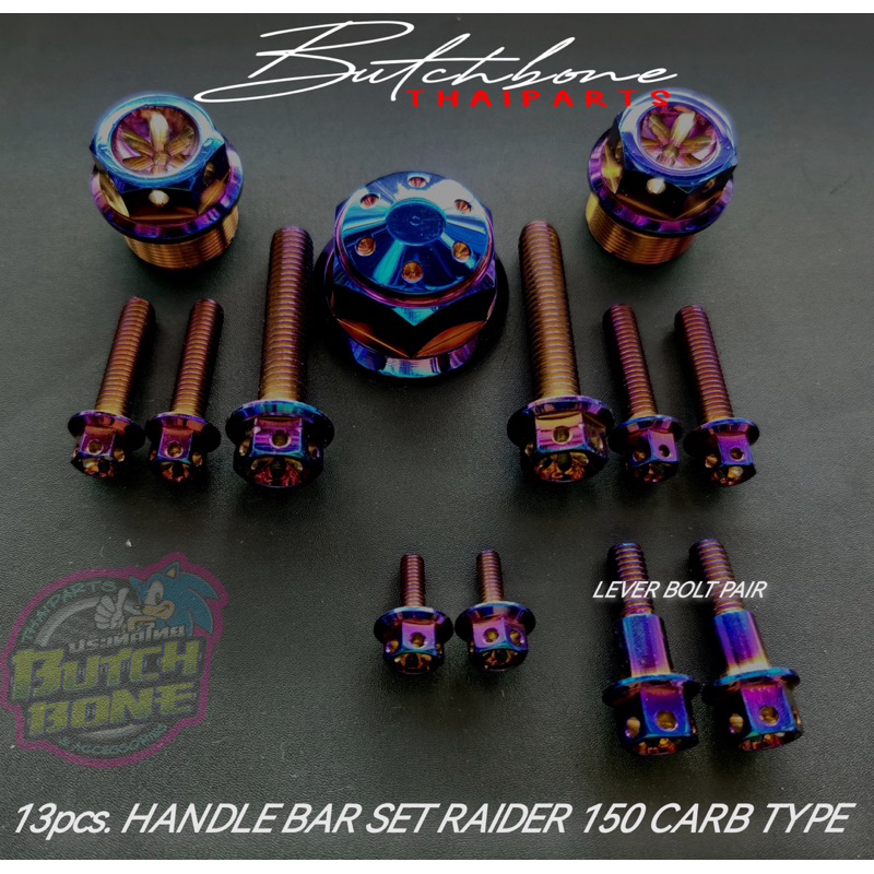 13pcs. HANDLE BAR SET TITANIUM (RAIDER 150 CARB/FI-RAIDER J 115 ...