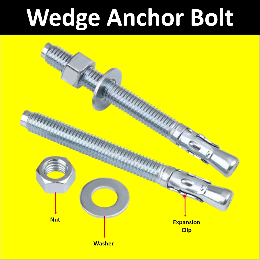 Twin Industrial wedge Anchor Bolt M8,M10 | Shopee Philippines