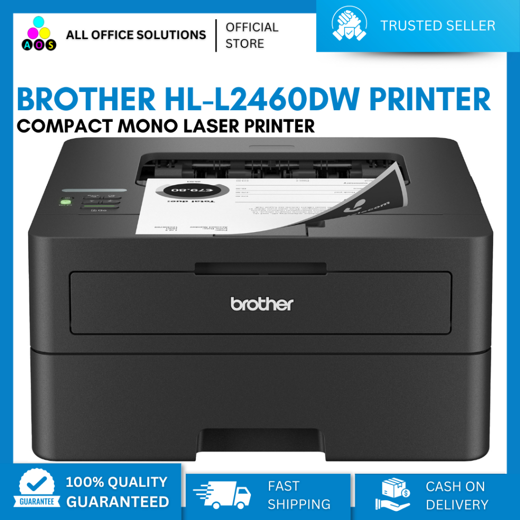 HL-L2460DW Brother Wireless HL-L2460DW Compact Monochrome Laser Printer, Duplex and Mobile ...