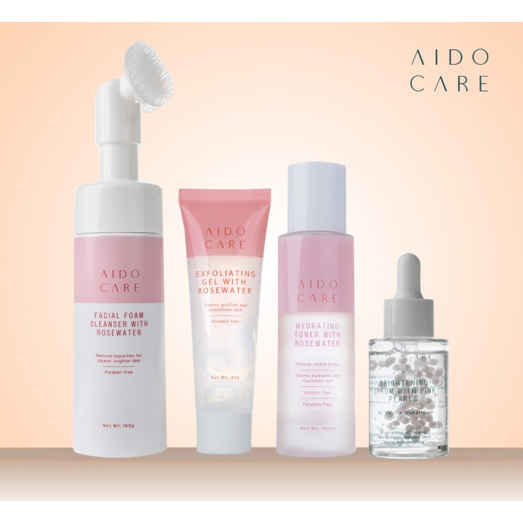 Aido Care Brightening Set (Exfoliating , Foaming Cleanser, Hydrating Toner, Brightening Serum ...