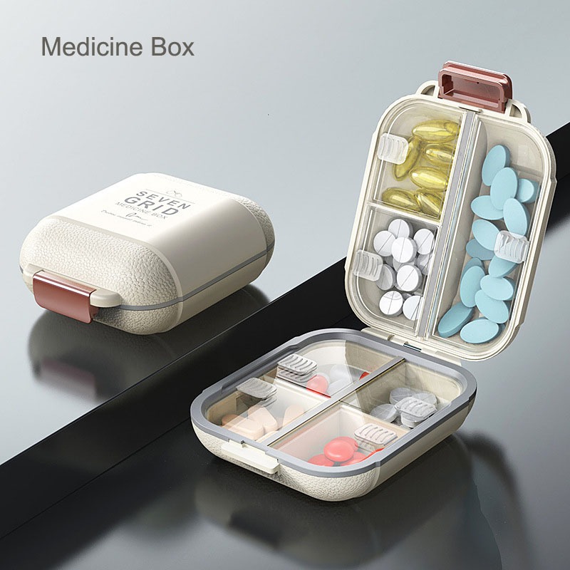 7-Compartment Medicine Box Portable And Portable Medicine Packaging ...