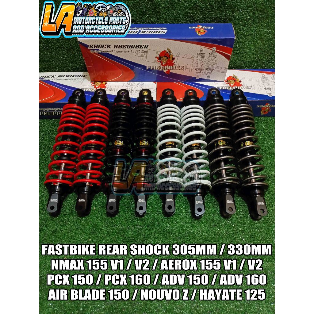 FASTBIKES REAR SHOCK NMAX 155 V1/V2 / AEROX 155 V1/V2 / PCX / ADV / AIR BLADE / ADV / NOUVO ...