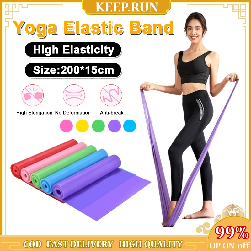 Natural Latex Rubber Yoga Pilates Resistance Band Fitness Elastic ...