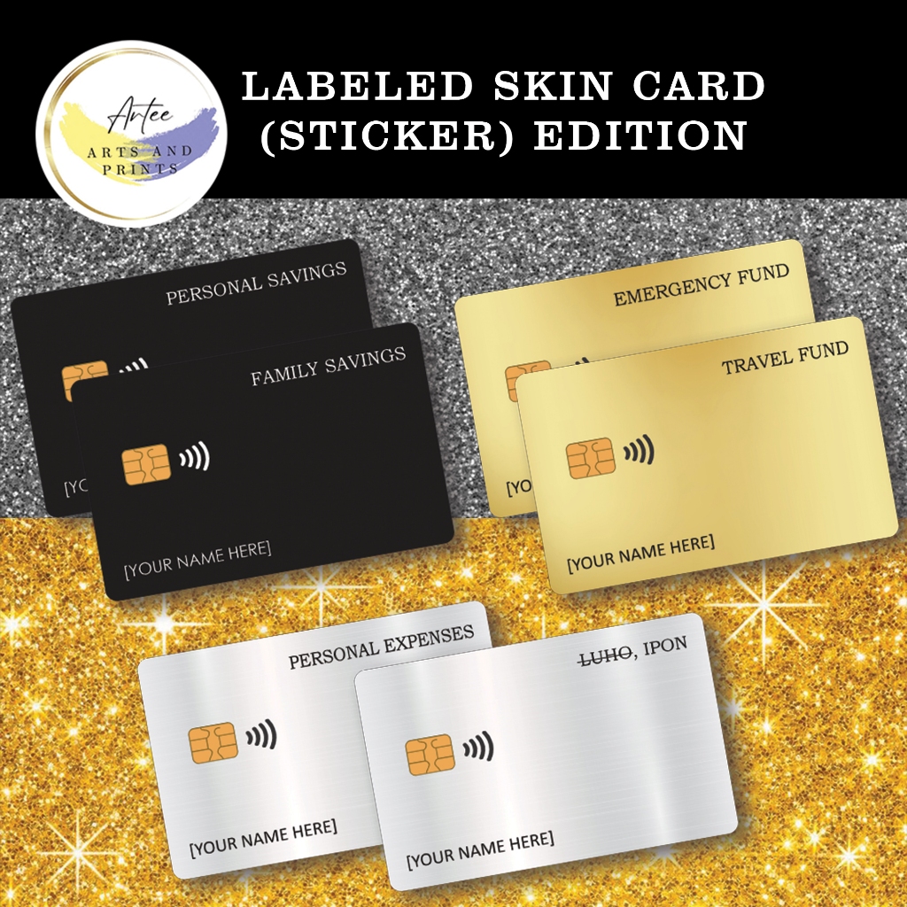 ATM LABELED SKIN CARD EDITION STICKERS for CREDIT/DEBIT CARD ( SILVER ...