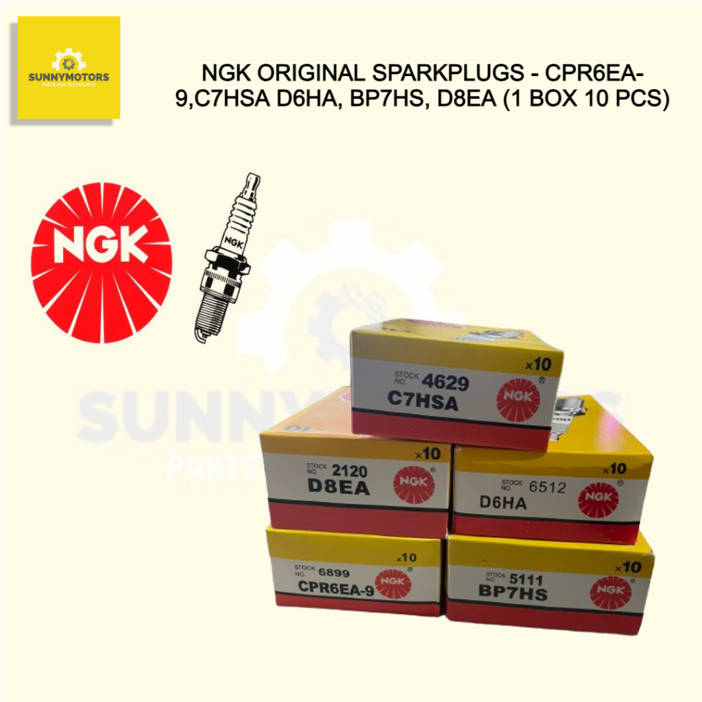 NGK SPARKPLUGS - CPR6EA-9,C7HSA D6HA, BP7HS, D8EA (1 BOX 10 PCS ...