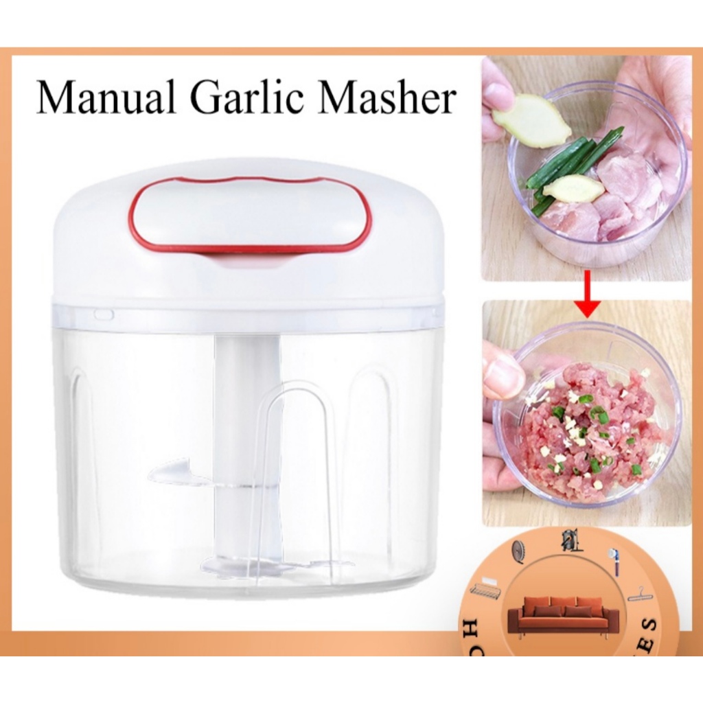 Mini Food Chopper Hand Pull Garlic Grinder Onion Ginger Masher Shredder ...