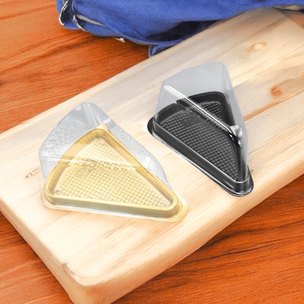 50pcs Triangle Cake Box 6 Inches Clear Slice Cake Container Takeout Box ...