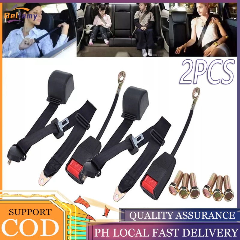 2pcs Universal Adjustable Retractable 3 Point Car Truck Front Knee Seat ...