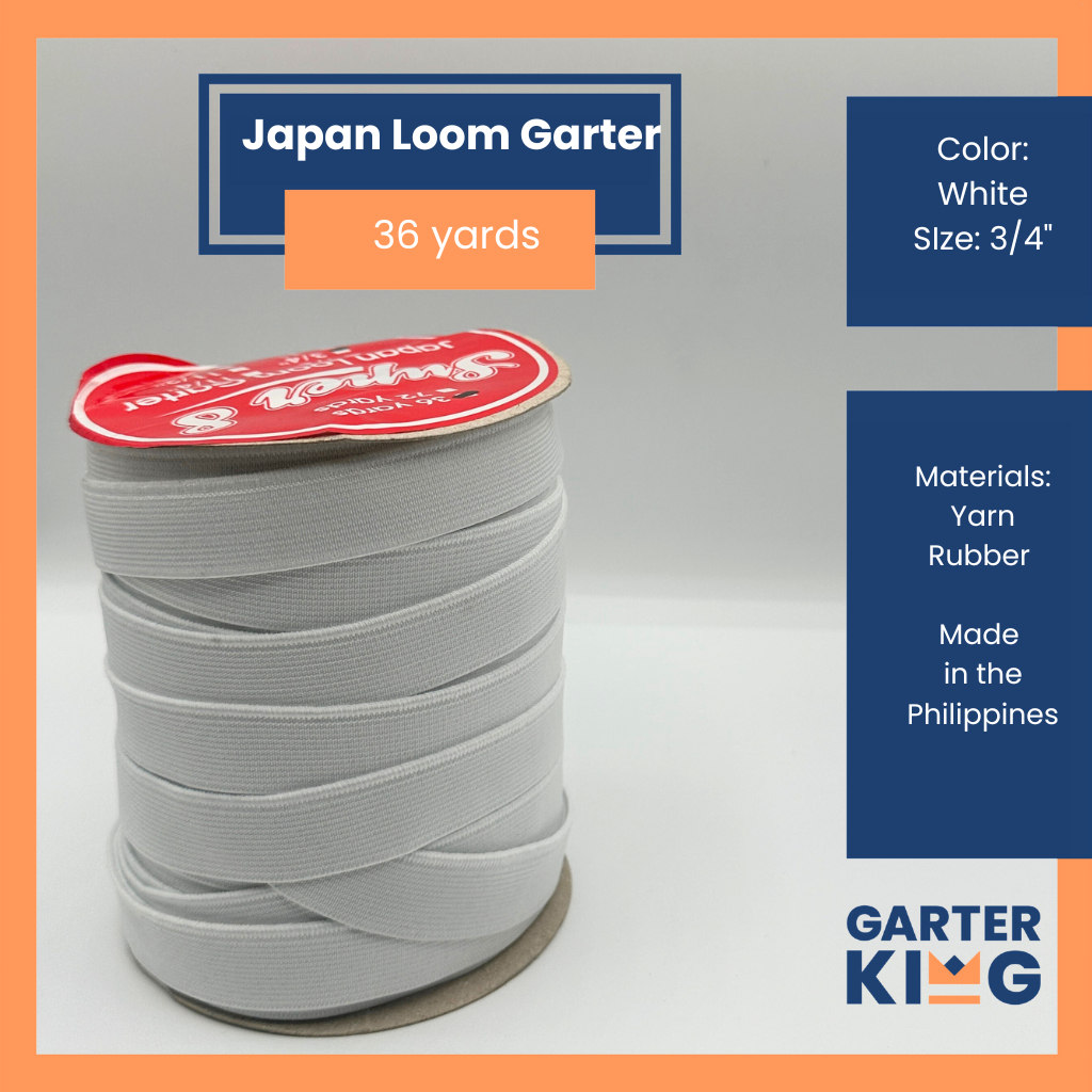 3/4 inch JAPAN GARTER / LOOM GARTER 36 YARDS PER ROLL (MAKAPAL MATIBAY ...