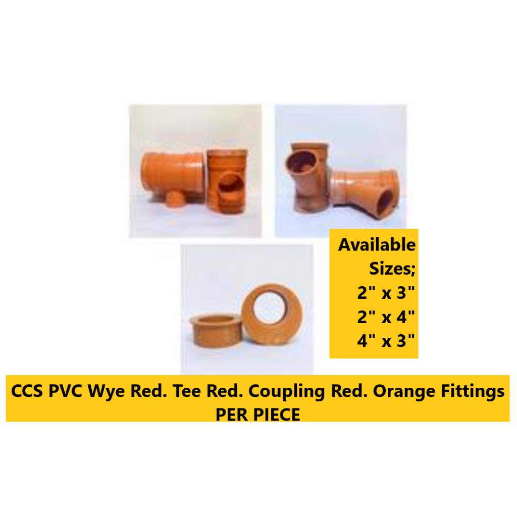 CCS PIPE PVC Sanitary Orange Fittings [3"x2",4"x3",4"x3"] Wye Tee ...