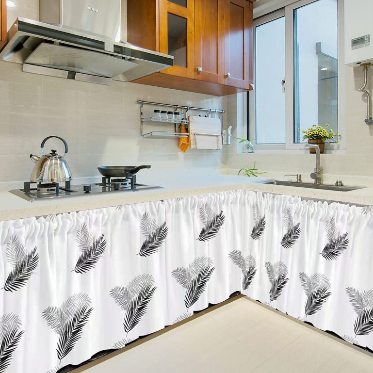 White Feather Curtain Lababo Kitchen Curtain Short Curtain (1PC ...