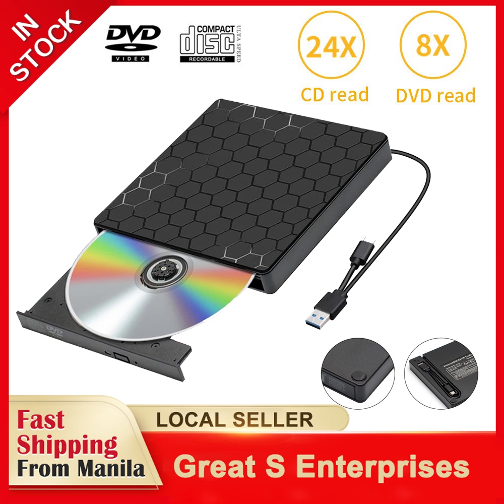 USB3.0 Type C Optical Disk Drive Slim DVD Reader Plug and Play DVD ...