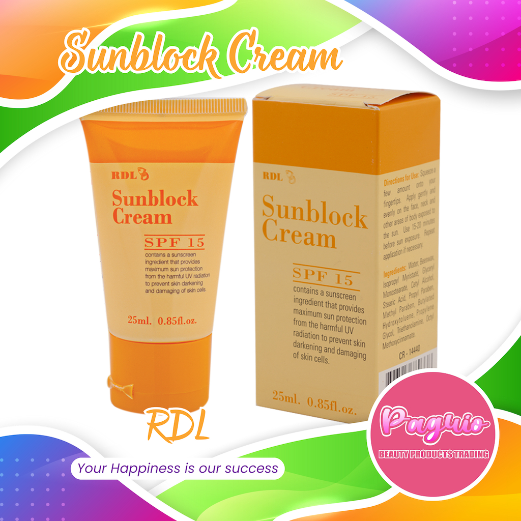 RDL Sunblock Cream SPF15 sun protection from harmful UV radiation for ...