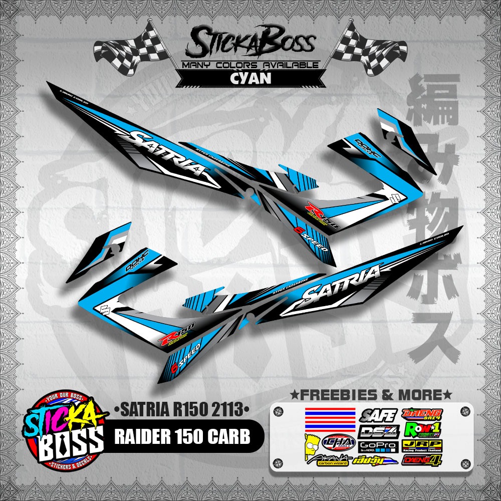 RAIDER 150 CARB DECALS ( SATRIA R150 2113 ) [ PREMIUM GLOSSY LAMINATED ...