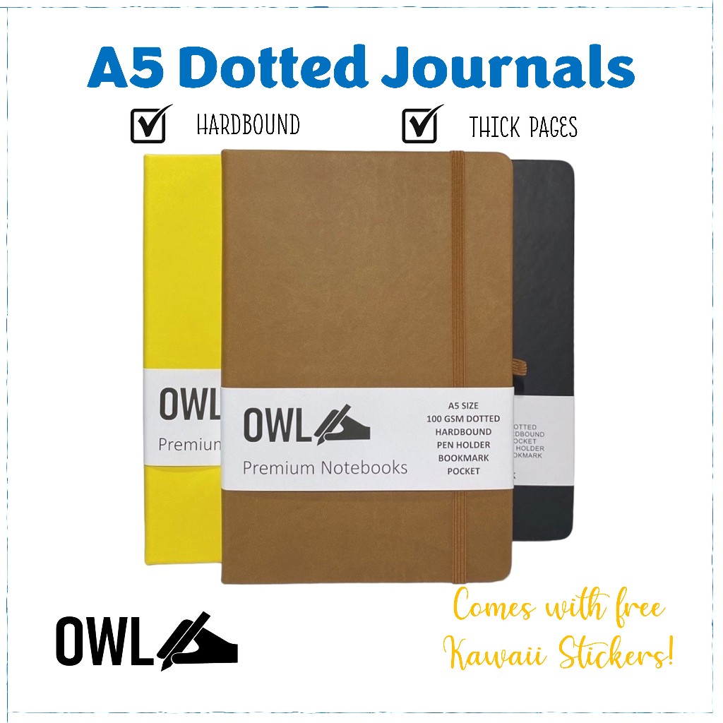 OWL PH Hardbound Dotted Journals High Quality 100 GSM Papernotes w ...