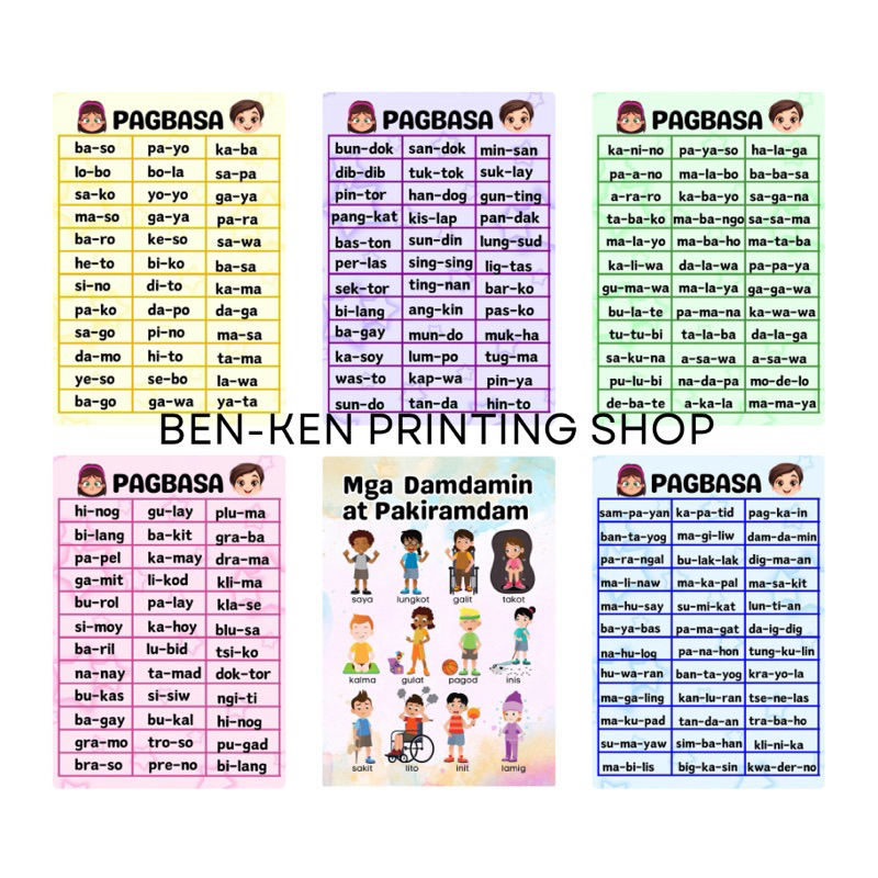 LAMINATED EDUCATIONAL CHARTS - PAGBASA IN ENGLISH AND FILIPINO | Shopee ...